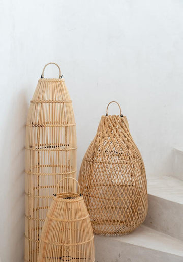 Fish Trap Natural Pendant Light - Medium | Handmade Wabi Sabi Shade ...